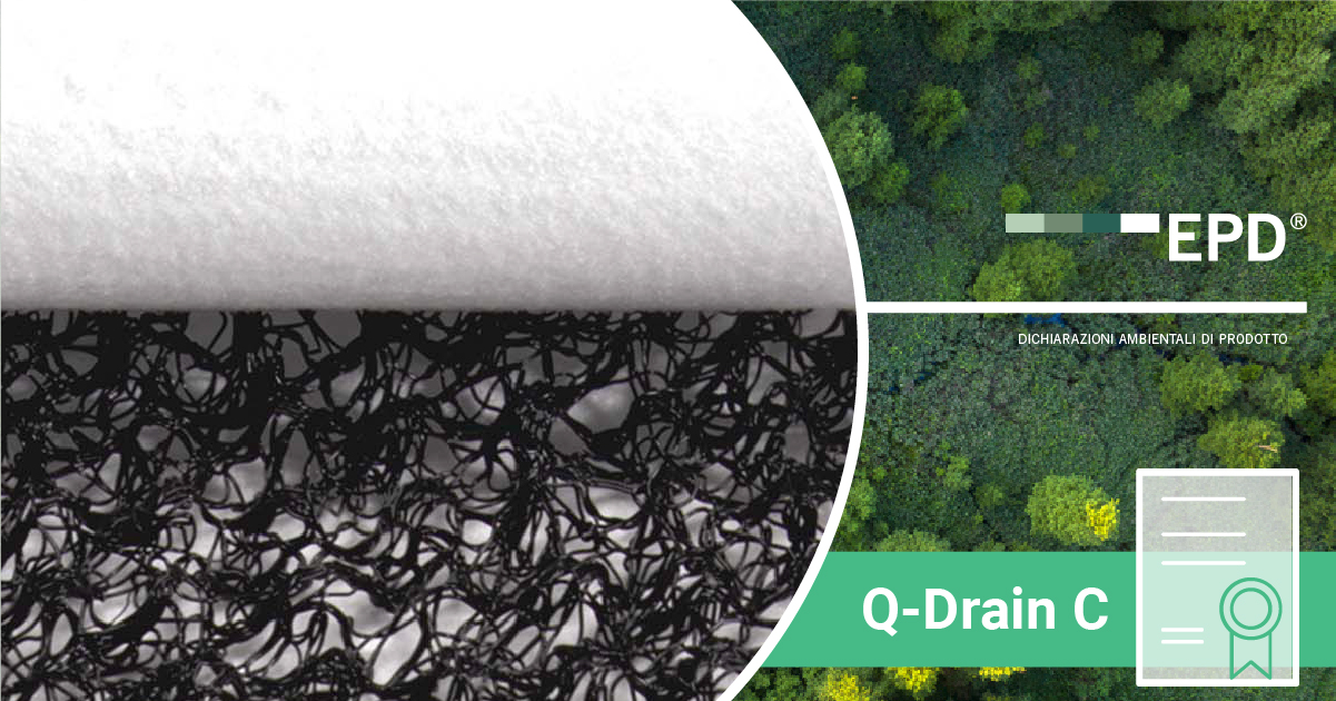 Q-Drain C - Drainage geocomposite: core of PP monofilaments bonded to 2 ...